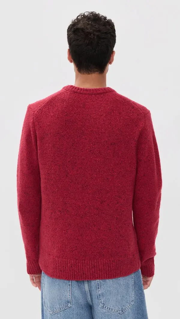 ALEX MILL Donegal Crewneck Sweater - Red