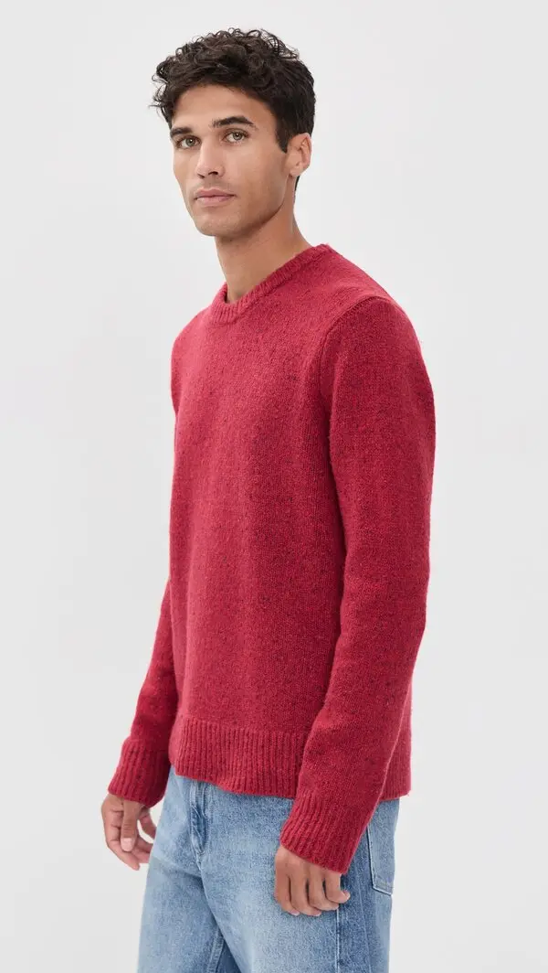 ALEX MILL Donegal Crewneck Sweater - Red