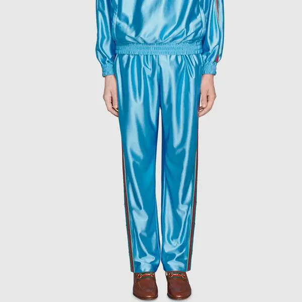 Gucci Shiny Jersey Jogging Pant With Web