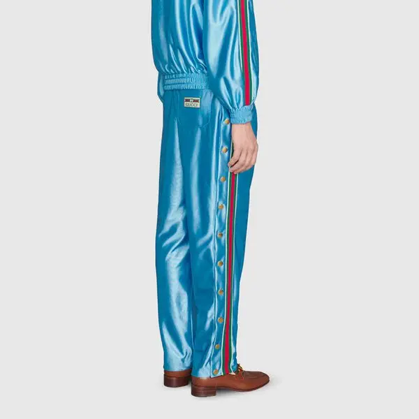 Gucci Shiny Jersey Jogging Pant With Web