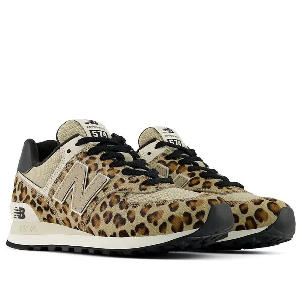 NEW BALANCE 574 'leopard Print Stoneware - Stoneware/black/linen