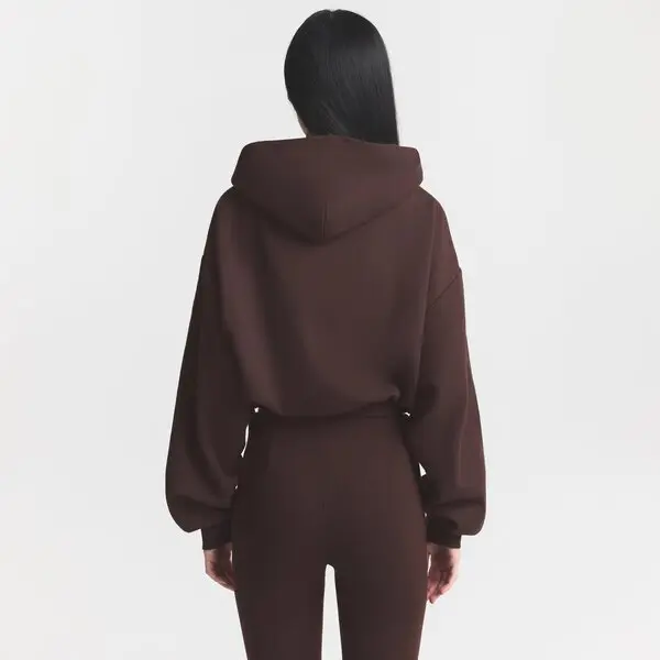 SKIMS Cropped Hoodie | Deep Neutral | | Cotton Fleece