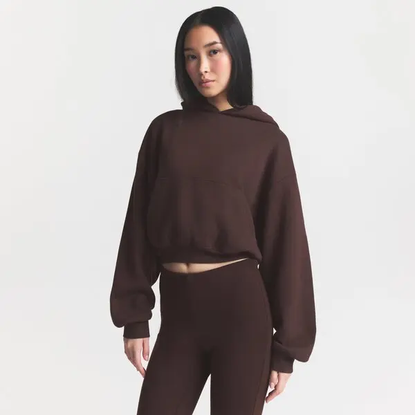 SKIMS Cropped Hoodie | Deep Neutral | | Cotton Fleece