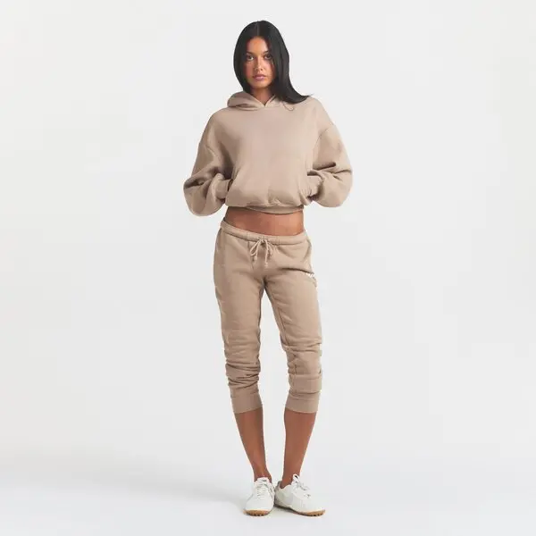 SKIMS Cropped Hoodie | Light Neutral | | Cotton Fleece