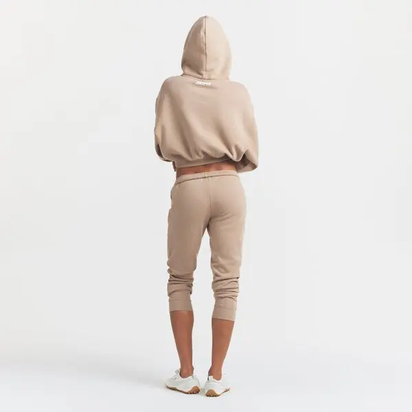 SKIMS Cropped Hoodie | Light Neutral | | Cotton Fleece