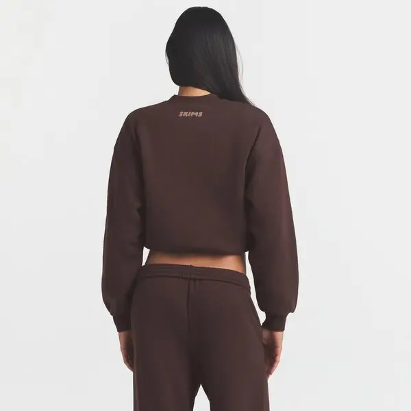 SKIMS Bomber Jacket | Deep Neutral | | Cotton Fleece - Espresso
