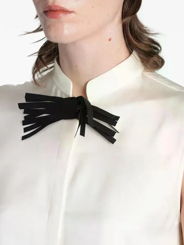 Giorgio Armani Bow-detail Sleeveless Shirt - White