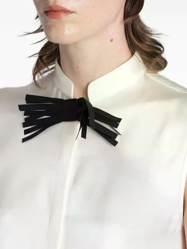 Giorgio Armani Bow-detail Sleeveless Shirt - White