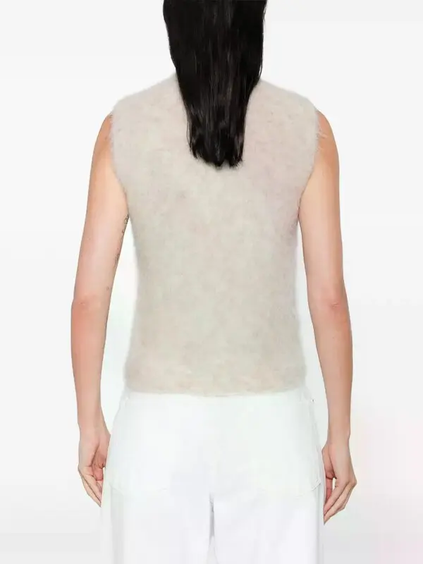 AROVESCIO High-neck Brushed-finish Top