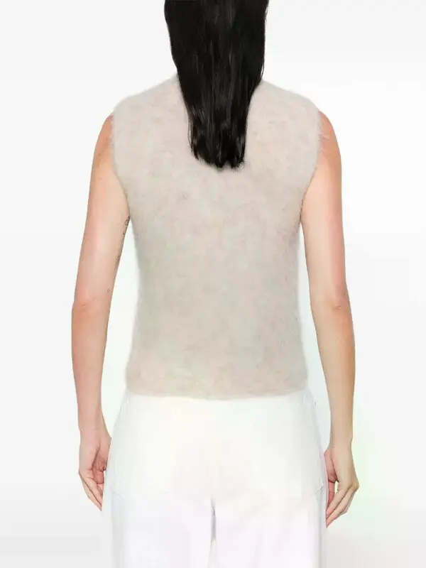 AROVESCIO High-neck Brushed-finish Top - Neutrals