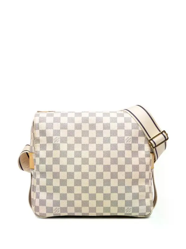 LOUIS VUITTON 2006 Damier Azur Naviglio Crossbody Bag - White