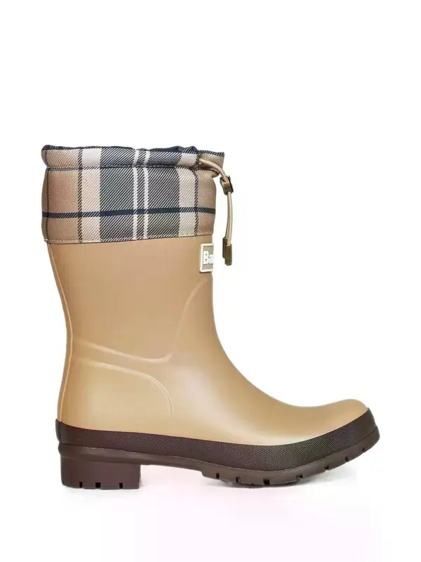 Barbour Mowbray Tartan-panel Drawstring Boots - Neutrals