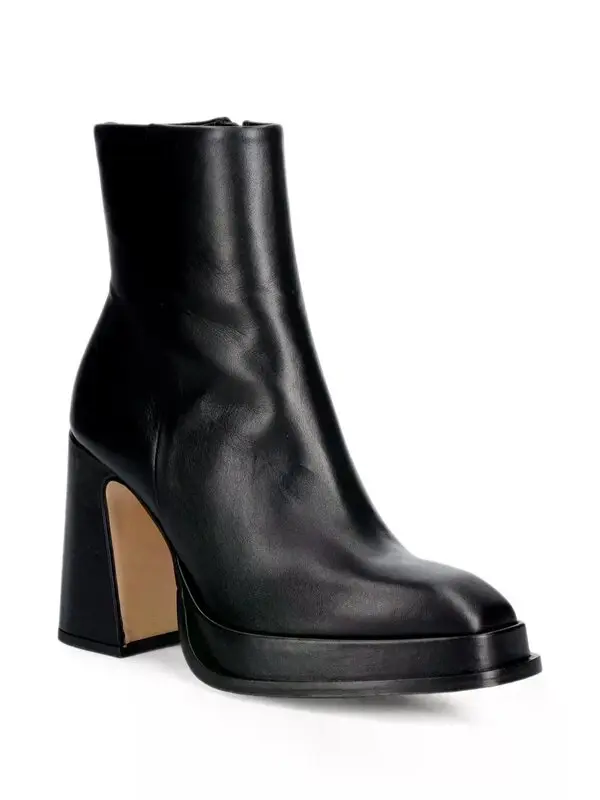 SOULIERS MARTINEZ Chueca Platform Square-toe Ankle Boots - Black