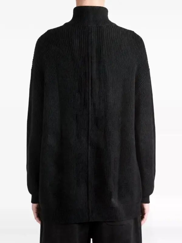 Yohji Yamamoto Ribbed-knit Zip-up Cardigan