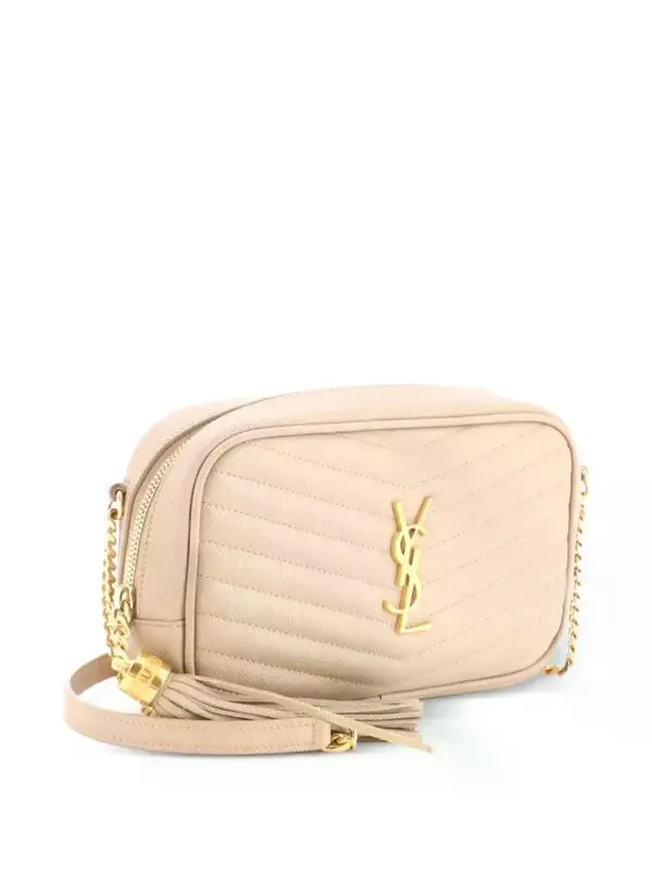 Saint Laurent Lou Camera Bag Matelasse Chevron Leather Mini Crossbody Bag - Neutrals