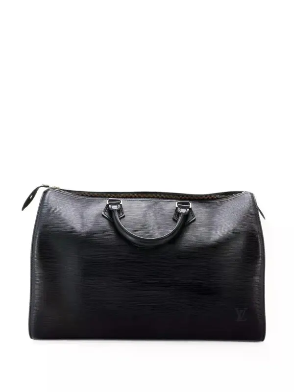 LOUIS VUITTON Speedy Handbag Epi Leather 35 Satchel - Black