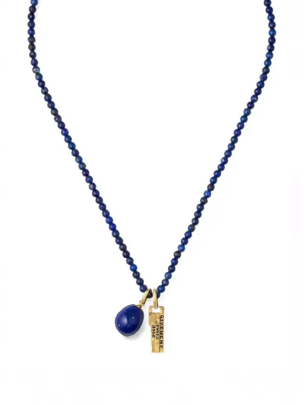 Givenchy Tape Necklace In Lapis Lazuli, Metal And Resin - Blue