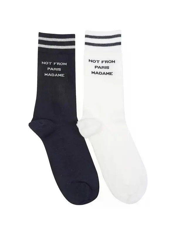 Drole De Monsieur Slogan-intarsia Socks Pack