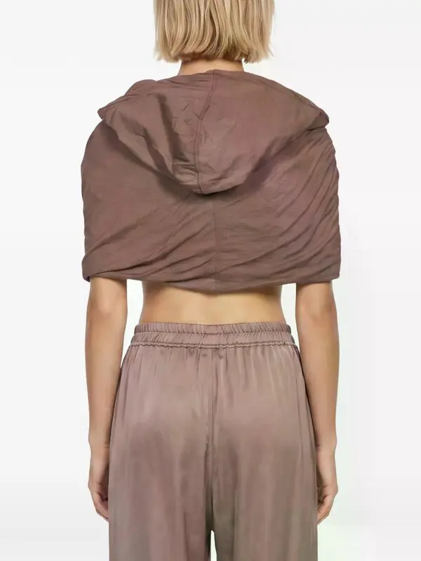 Rick Owens Draped Cropped Hoodie