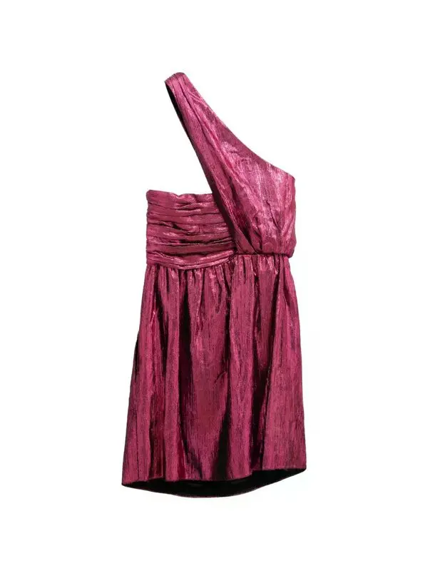 Saint Laurent One-shoulder Draped Mini Dress