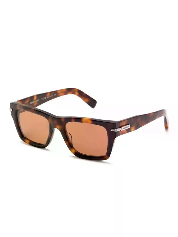 FERRAGAMO Tortoiseshell-pattern Rectangle-frame Sunglasses - Brown