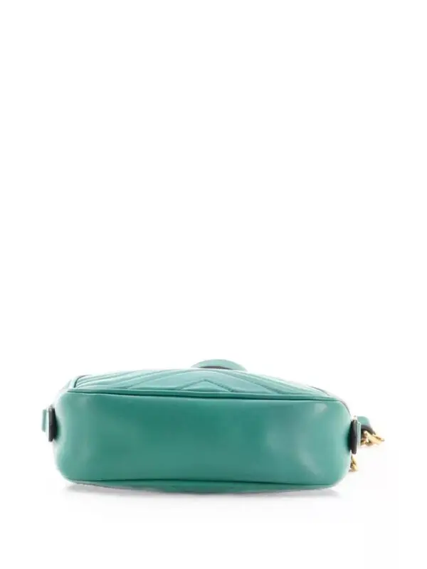 Gucci Gg Marmont Shoulder Bag Matelasse Leather Mini Crossbody Bag - Green