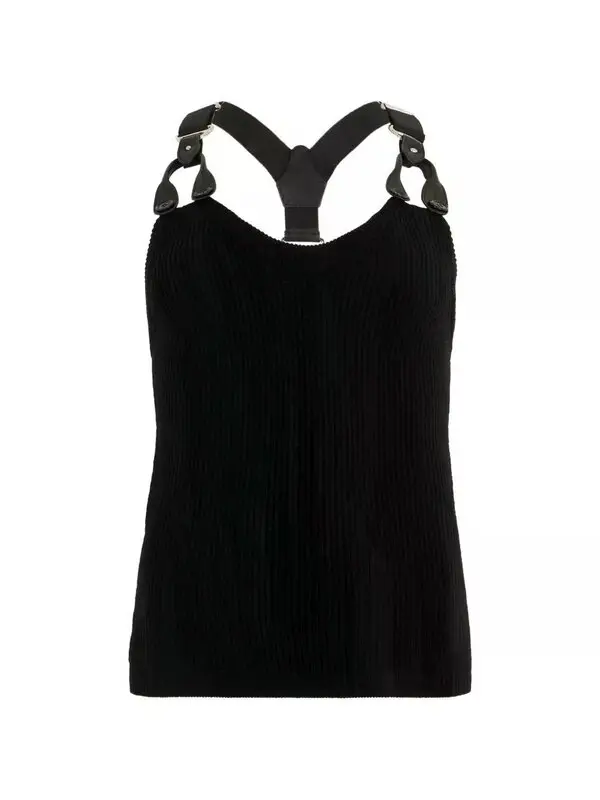Moschino Ribbed-knit Tank Top - Black