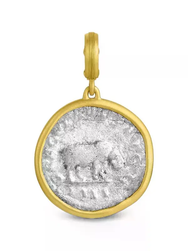 LEIGH MAXWELL Hippo Ancient Silver Coin Pendant
