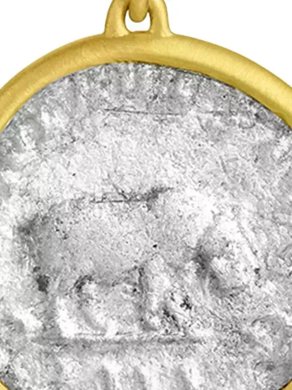 LEIGH MAXWELL Hippo Ancient Silver Coin Pendant - Gold