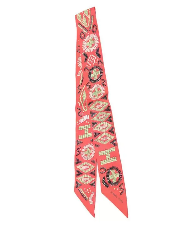 Hermès 2010-2026 Kelly En Perles Twilly Silk Scarf Scarves - Pink