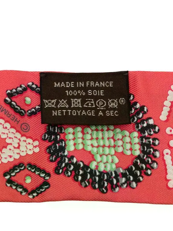 Hermès 2010-2026 Kelly En Perles Twilly Silk Scarf Scarves - Pink
