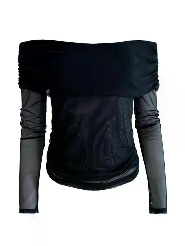 TAYLOR Sunset Off-shoulder Mesh Top