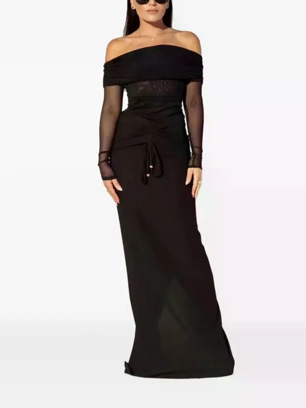 TAYLOR Sunset Off-shoulder Mesh Top