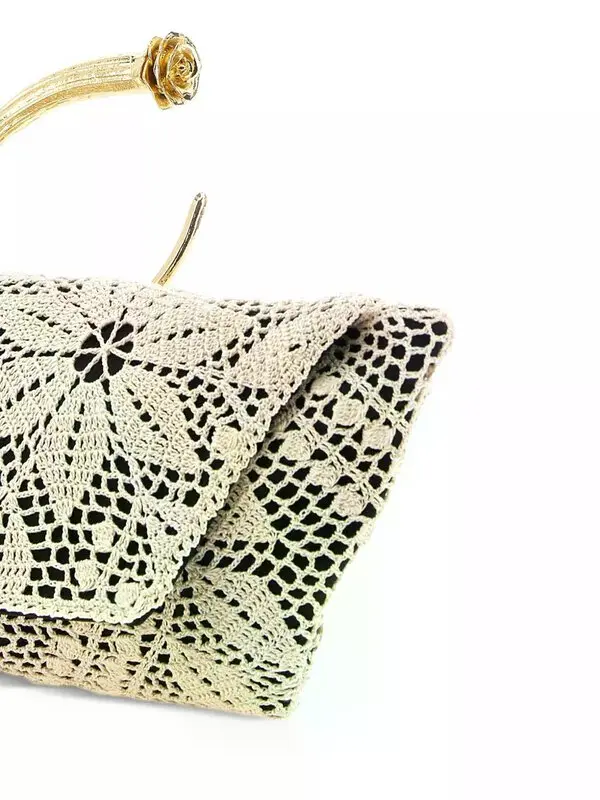 Magda Butrym Bracelet Floral-crochet Envelope Clutch Bag - Neutrals