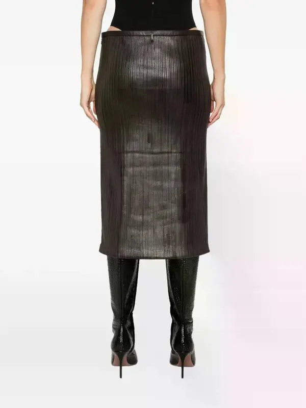 TOM FORD Leather-embroidered Midi Skirt