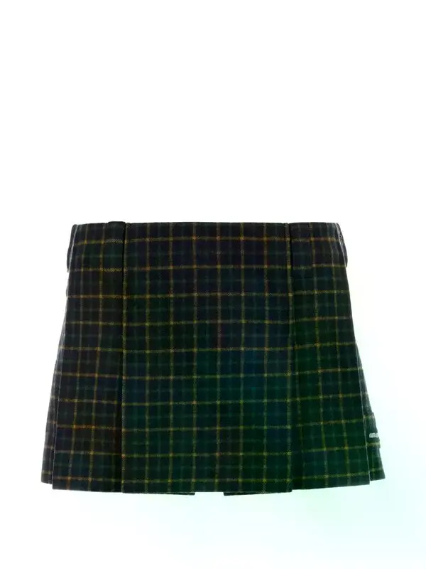 Miu Miu Check-pattern Pleated Skirt - Black