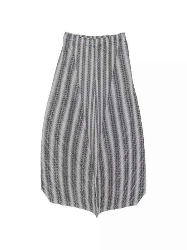 Issey Miyake Zig Zag-print Pleated Cropped Trousers - Grey