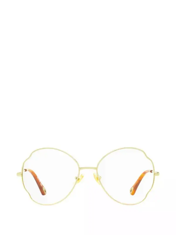 Chloé Scalloped Round-frame Glasses - Gold