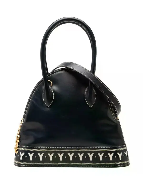 Saint Laurent 20th Century Leather Y Cutout Satchel - Black
