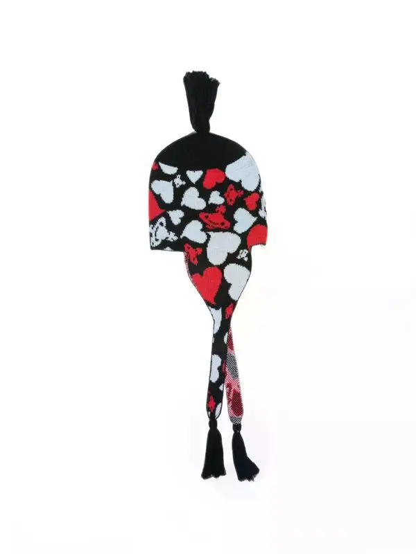VIVIENNE WESTWOOD Hearts And Orb-motif Beanie Hat