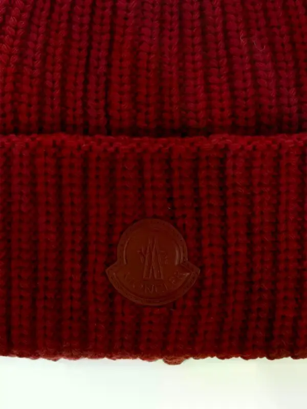 Moncler Logo-patch Wool Beanie Hat