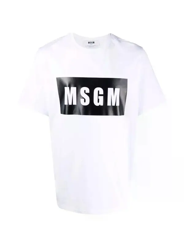 MSGM Logo-print Cotton T-shirt - White