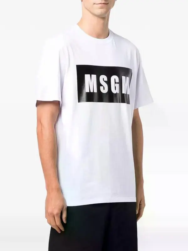 MSGM Logo-print Cotton T-shirt - White