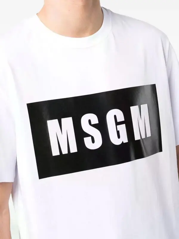 MSGM Logo-print Cotton T-shirt - White