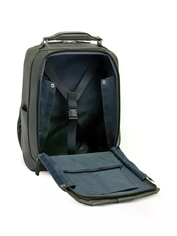 PIQUADRO Logo-plaque Pebbled Leather Backpack