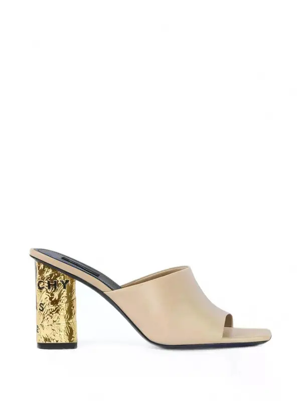 Givenchy Tape Heeled Mules In Leather - Neutrals