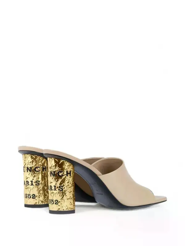 Givenchy Tape Heeled Mules In Leather - Neutrals