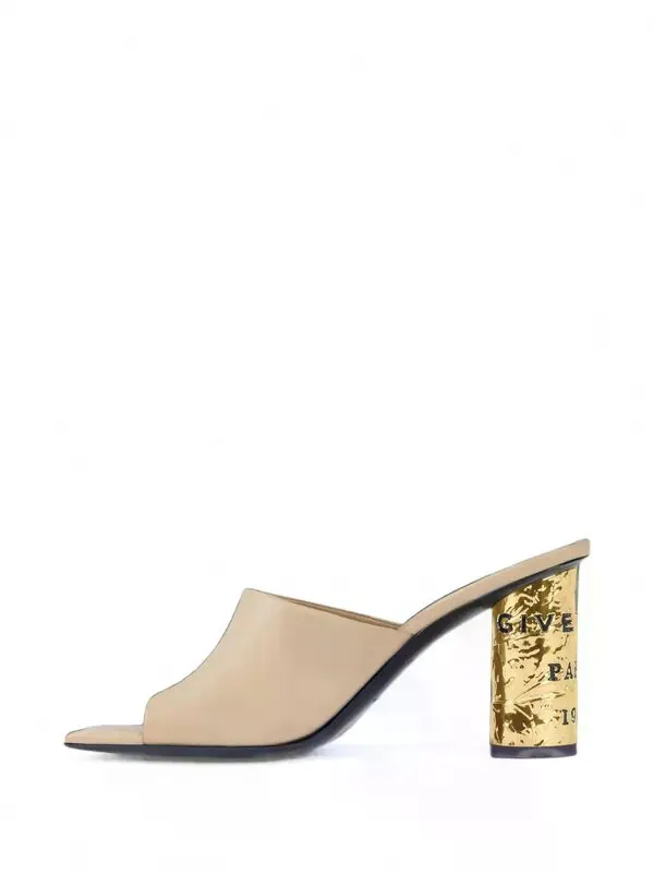 Givenchy Tape Heeled Mules In Leather - Neutrals