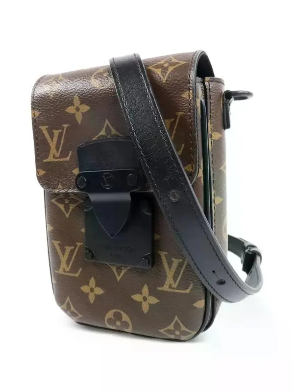 LOUIS VUITTON Monogram Macassar S-lock Shoulder Bag