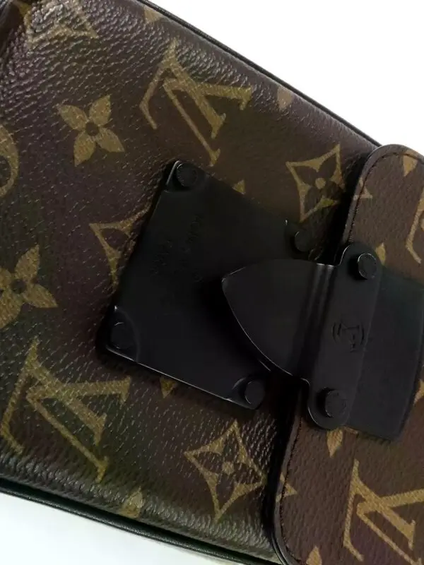 LOUIS VUITTON Monogram Macassar S-lock Shoulder Bag
